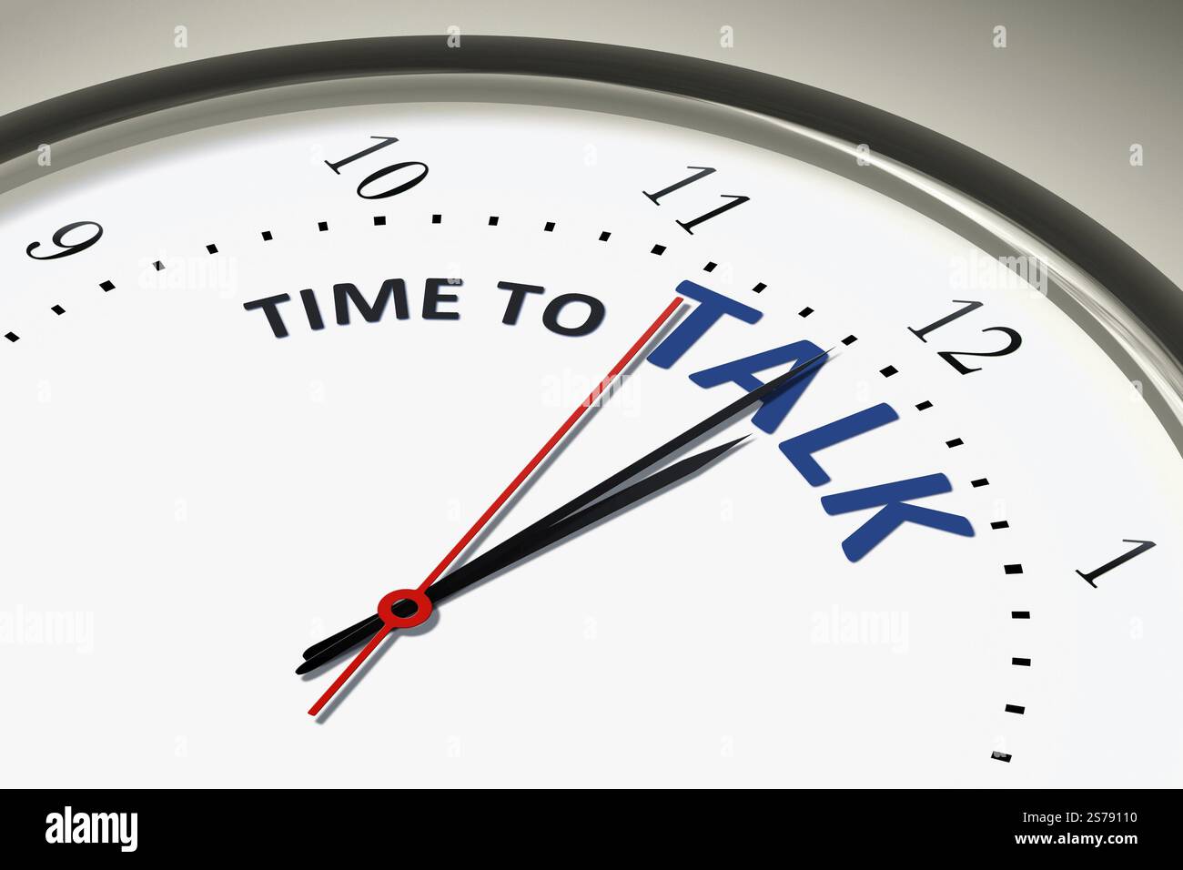 An image of a nice clock with the words time to talk Stock Photo - Alamy