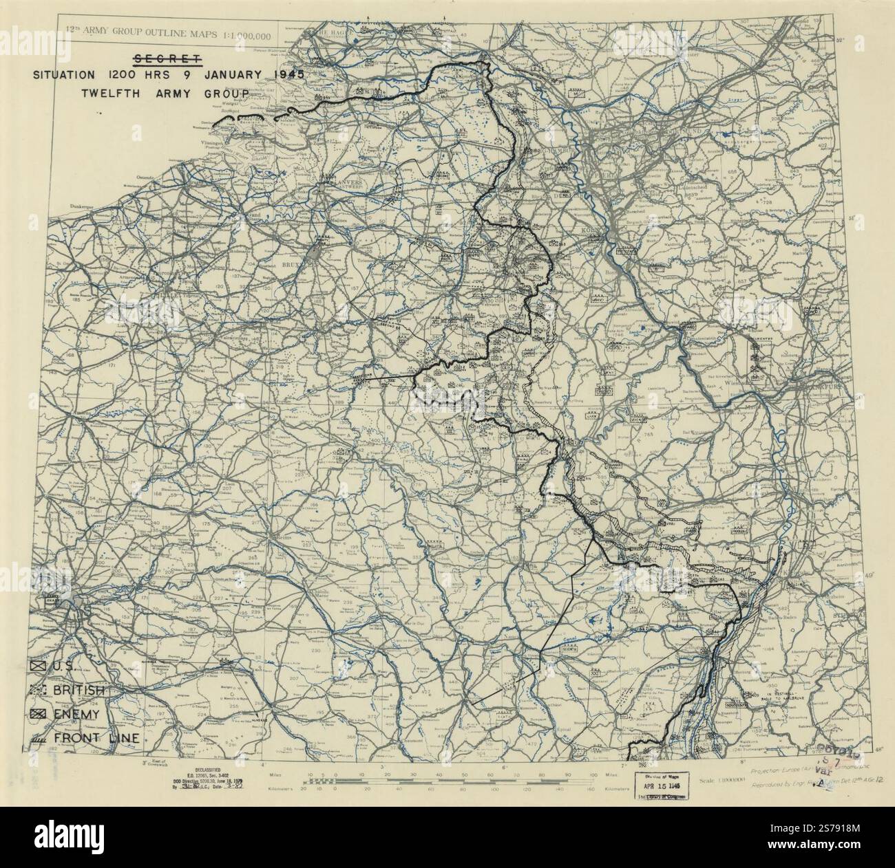 [January 9, 1945], HQ Twelfth Army Group situation map. 1945 by Allied ...