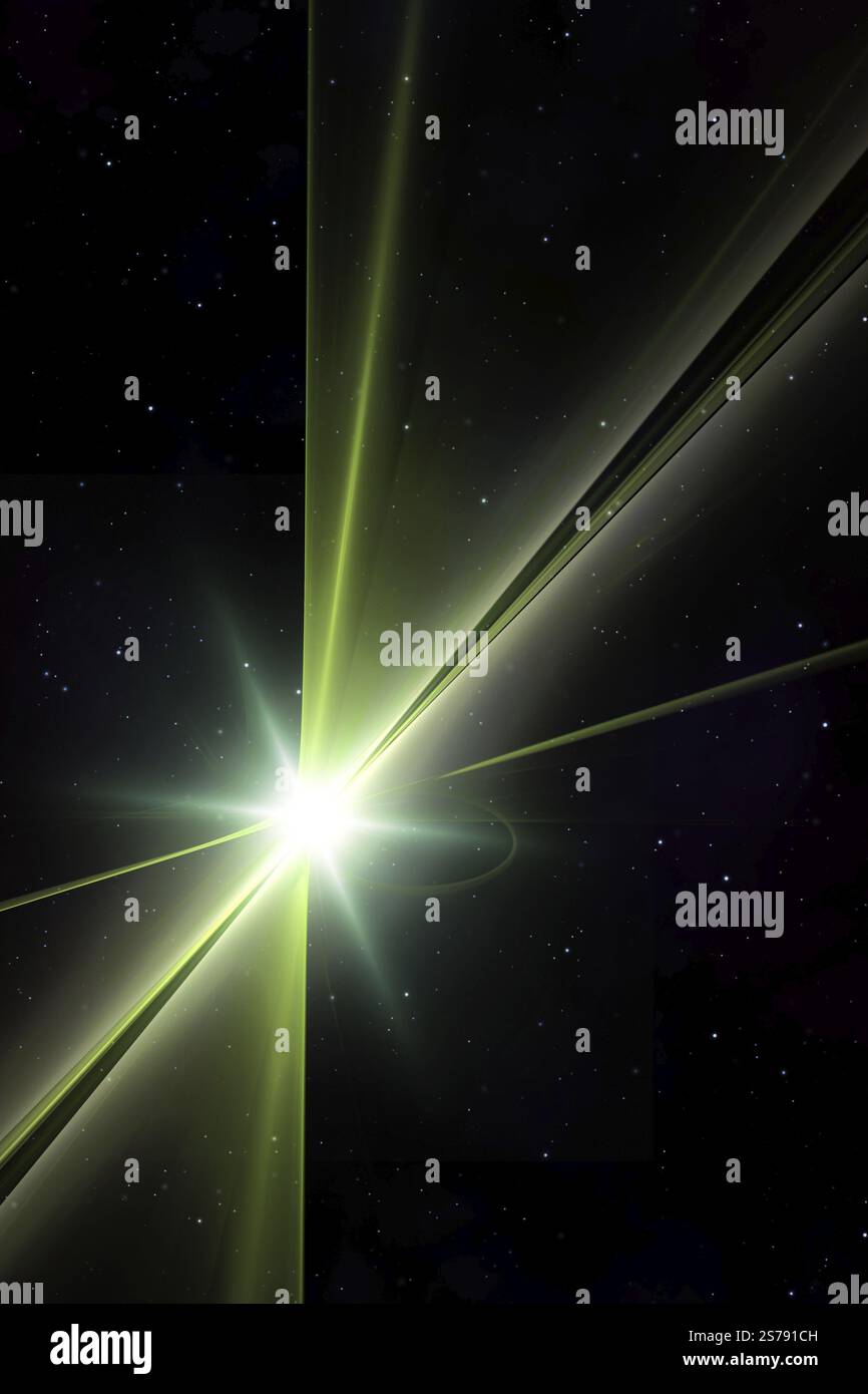 An image of a nice and colorful sunburst in space Stock Photo - Alamy