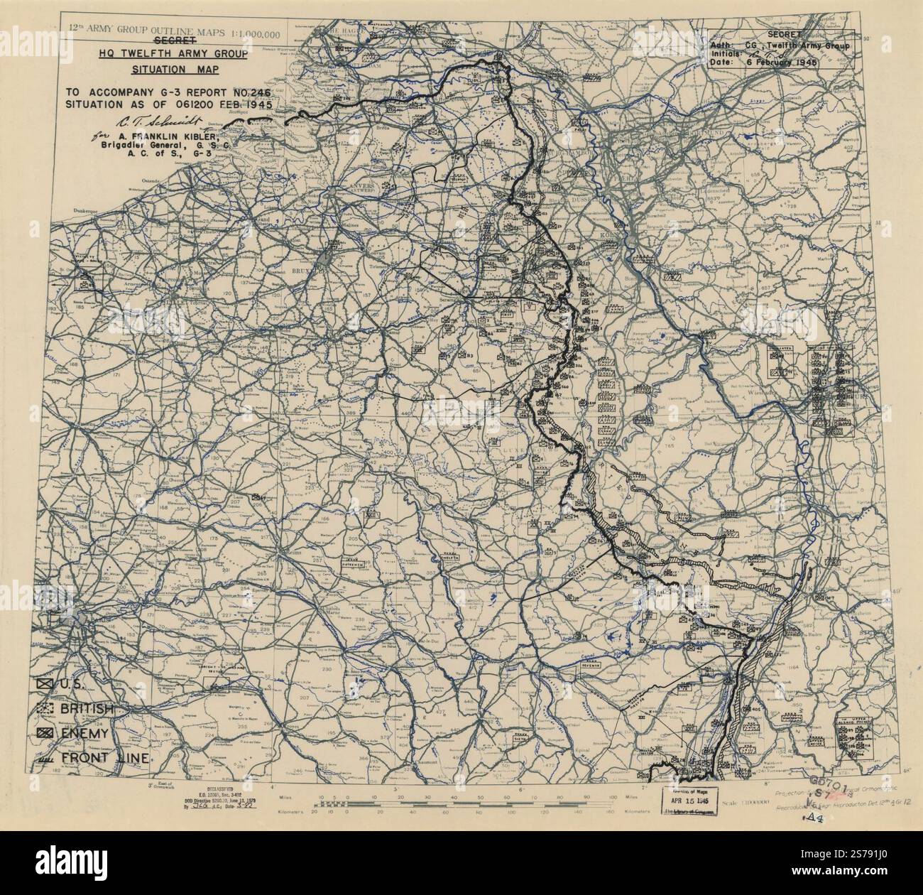 [February 6, 1945], HQ Twelfth Army Group situation map. 1945 by Allied ...