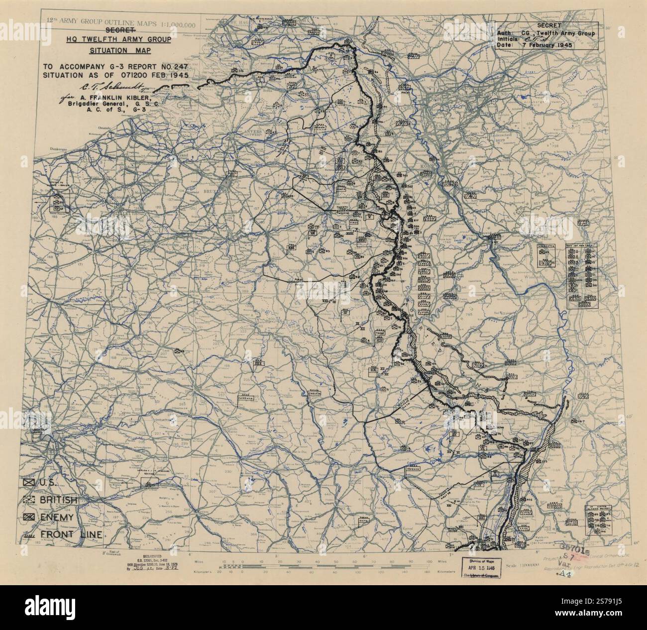 [February 7, 1945], HQ Twelfth Army Group situation map. 1945 by Allied ...
