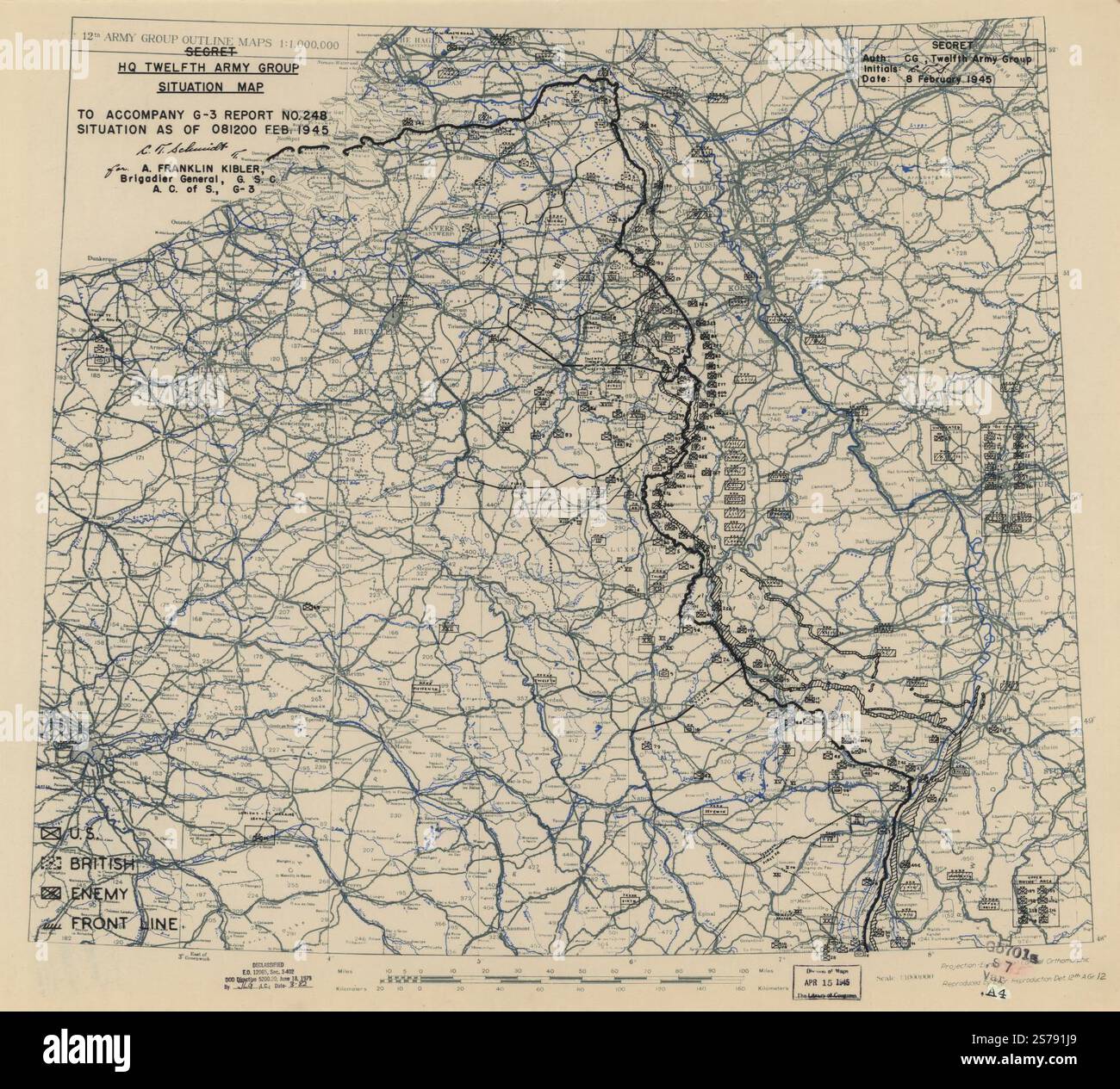 [February 8, 1945], HQ Twelfth Army Group situation map. 1945 by Allied ...