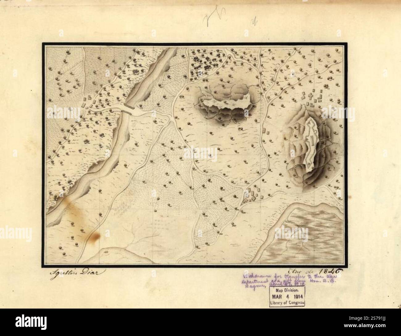 [Military training map, Mexico]. 1846 by Diaz Agustin Stock Photo - Alamy
