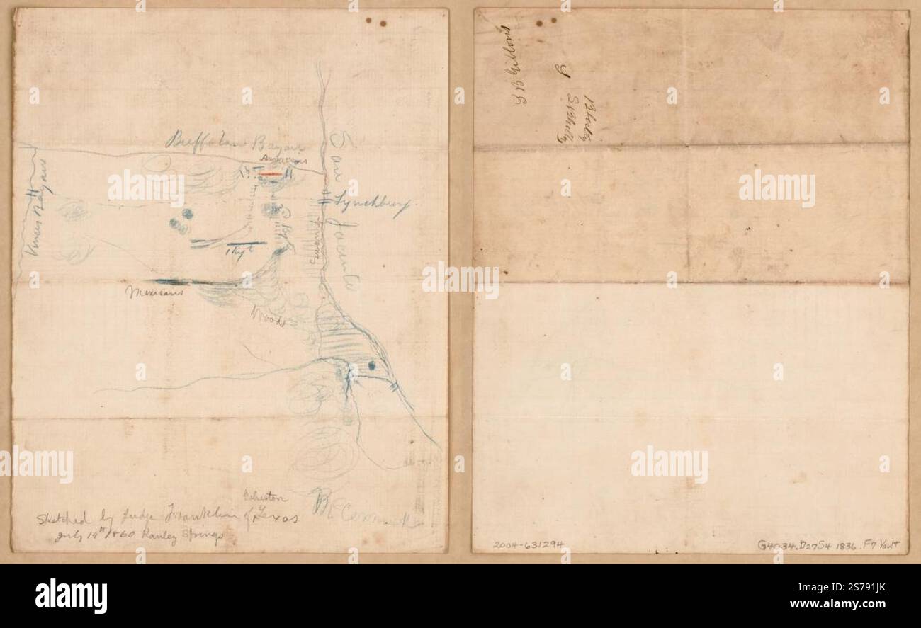 [Map showing military positions at Battle of San Jacinto that took ...