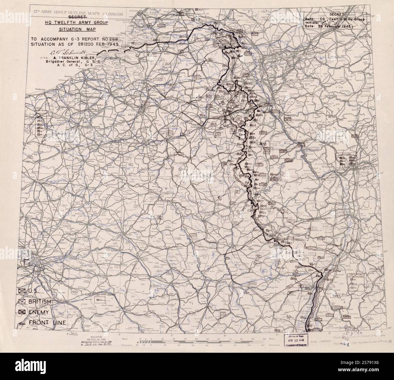 [February 28, 1945], HQ Twelfth Army Group situation map. 1945 by ...