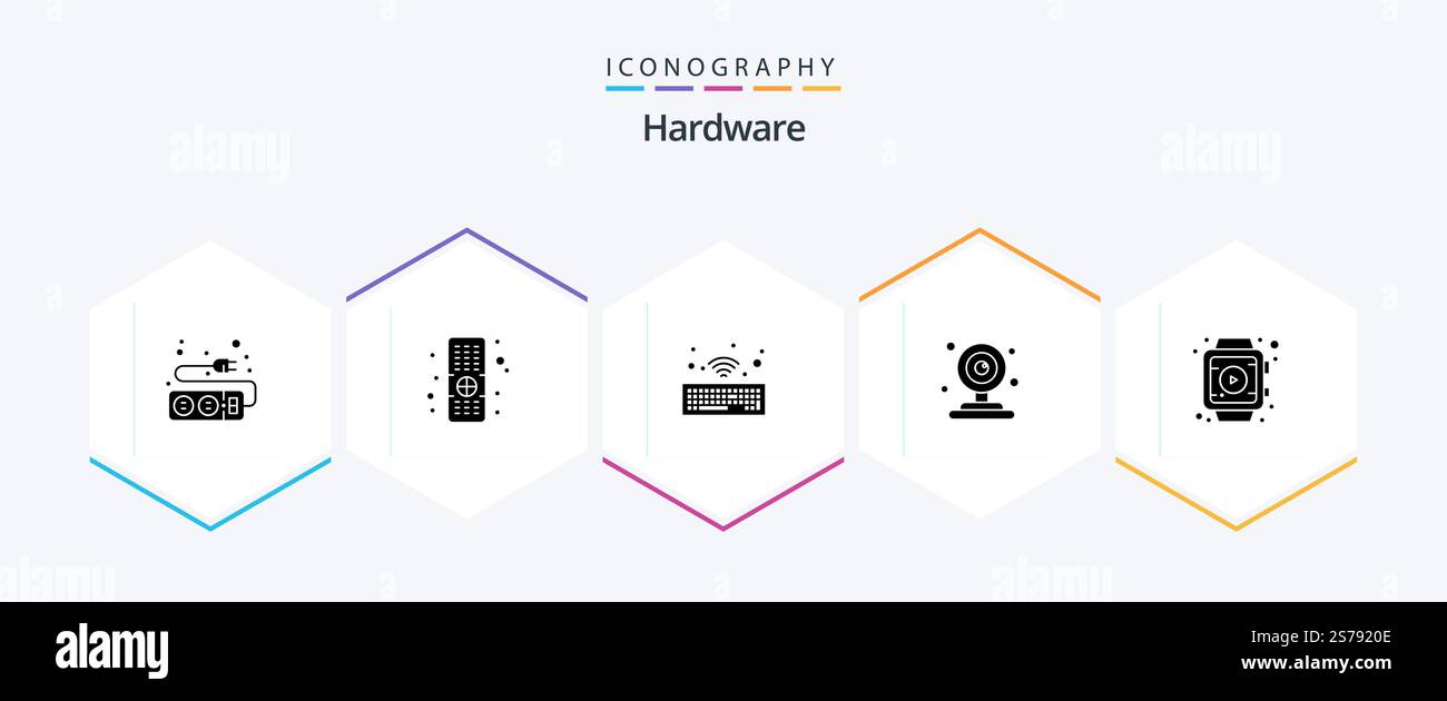 Hardware 25 Glyph icon pack including . watch. keyboard. smart watch ...