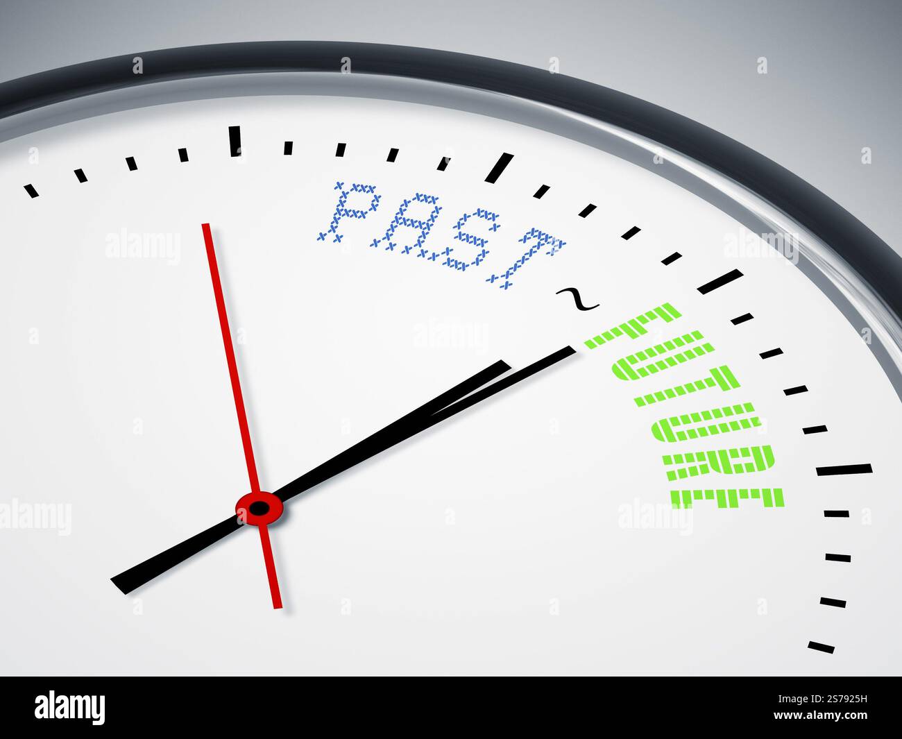 An image of a nice clock with past - future Stock Photo - Alamy