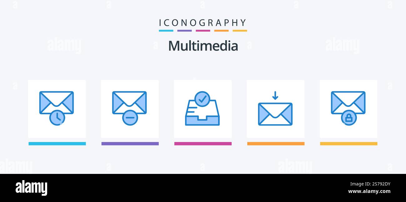 Multimedia Blue 5 Icon Pack Including . mailbox. private. mail ...