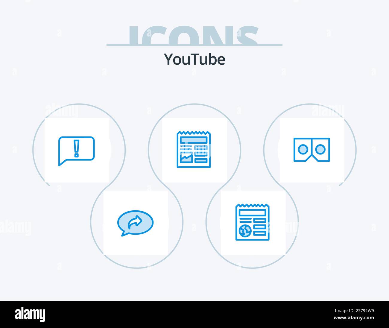 Youtube Blue Icon Pack 5 Icon Design. glasses. picture. chat. ui ...