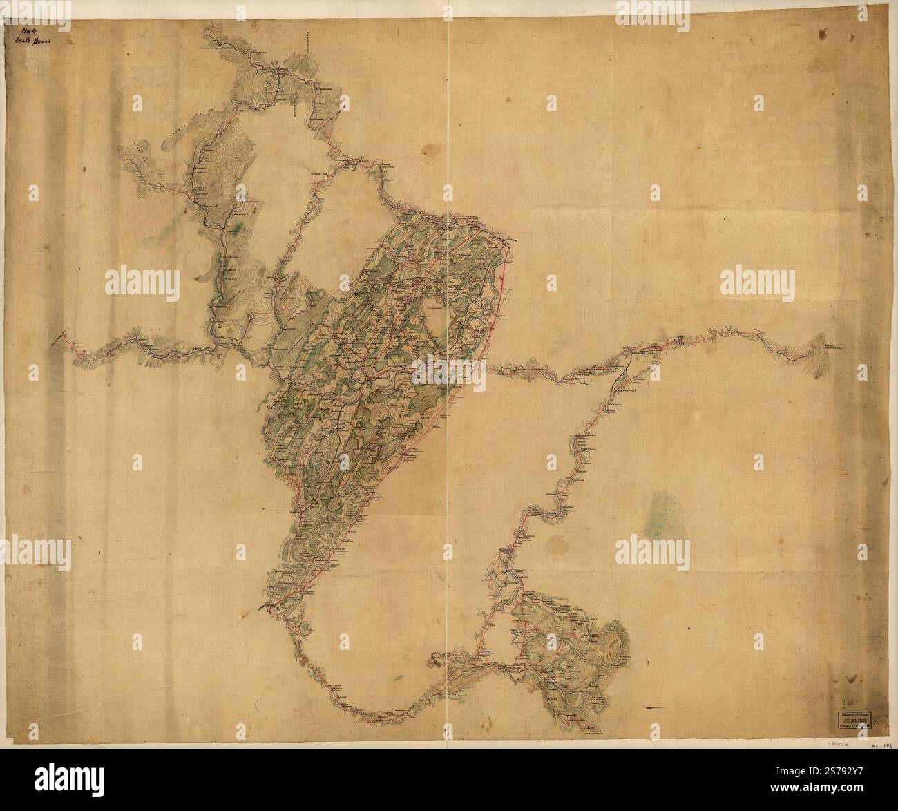 [Map of the Shenandoah Valley from Harrisonburg to Mt. Jackson, with ...