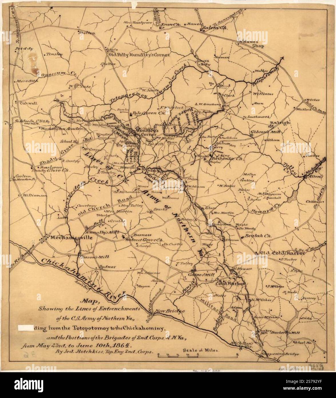 Map showing the lines of entrenchments of the C.S. Army of Northern Va ...