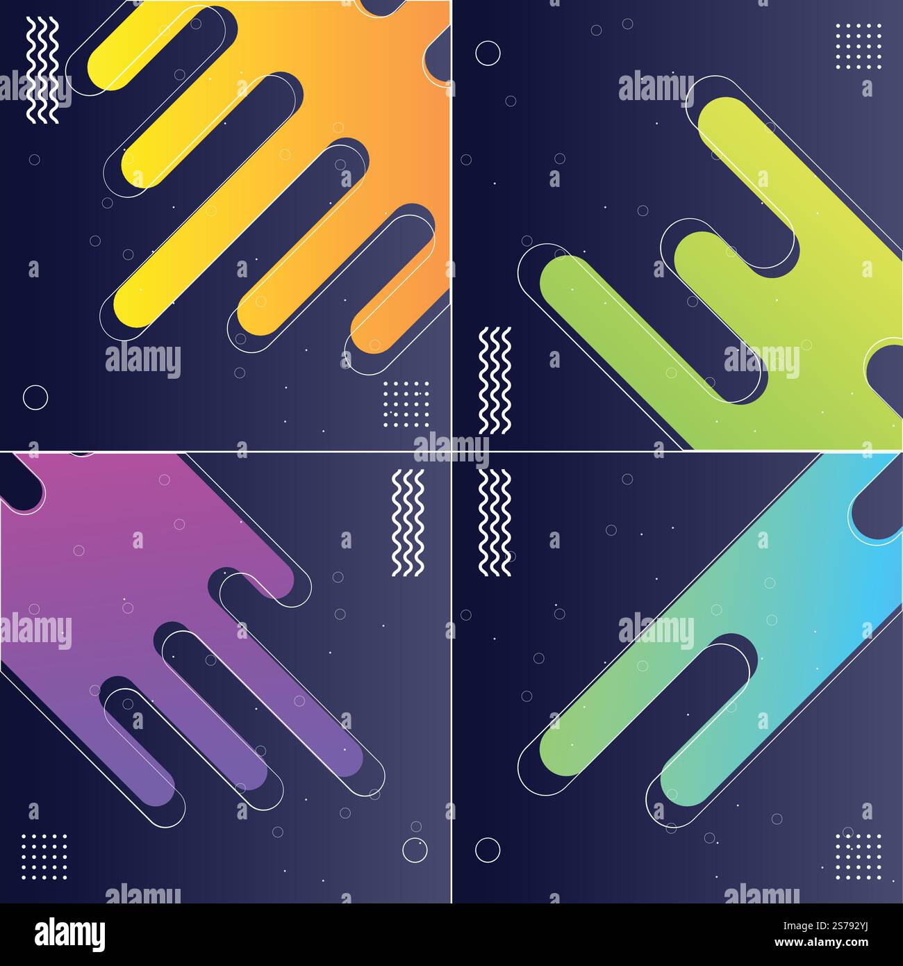 Cool and Modern Abstract Gradient Shape Designs Stock Vector Image ...