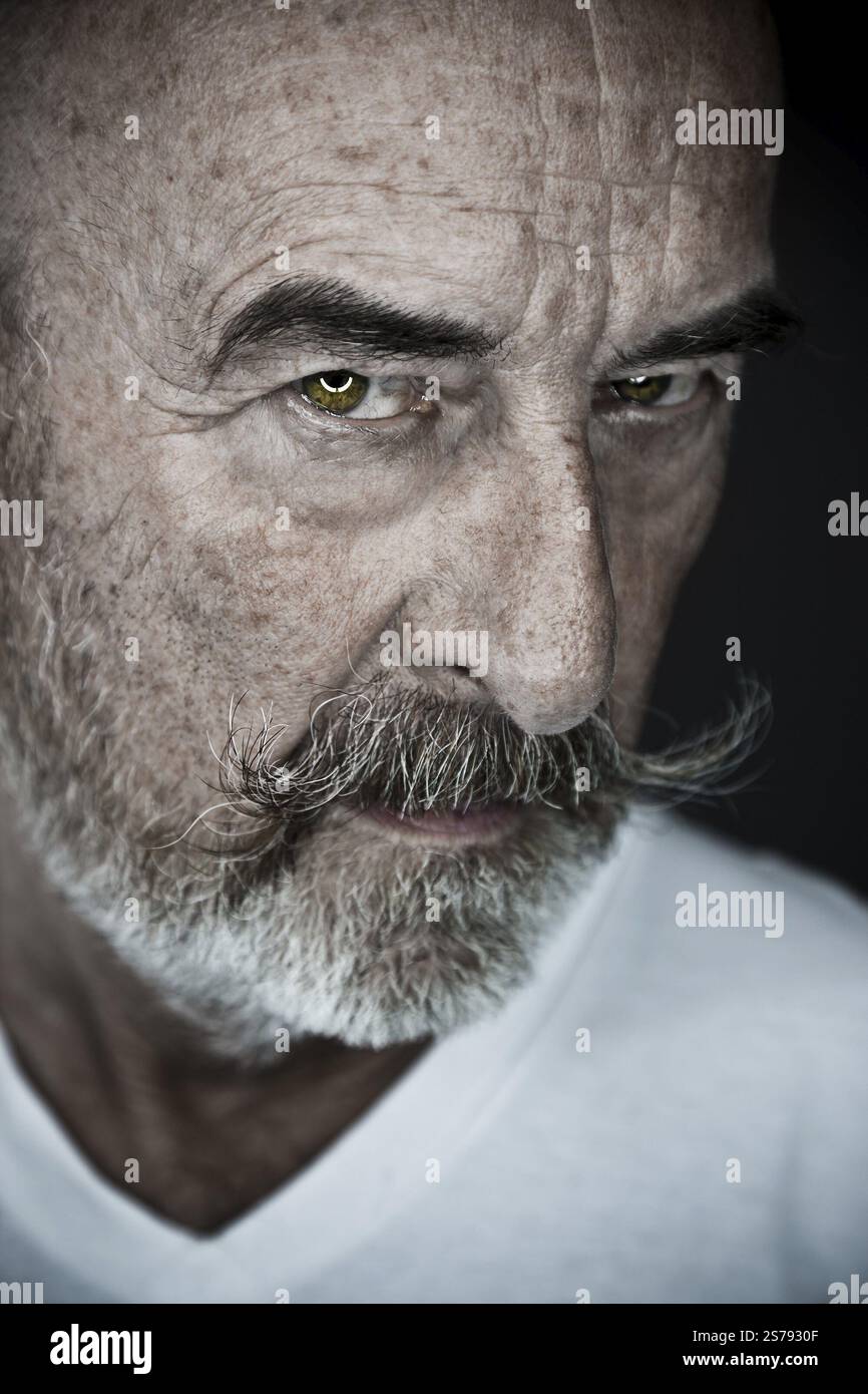 An interesting old man with a grey beard Stock Photo - Alamy