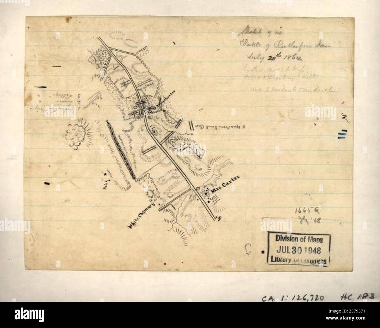 Sketch of the battle of Rutherford Farm, July 20th, 1864 1864 by ...