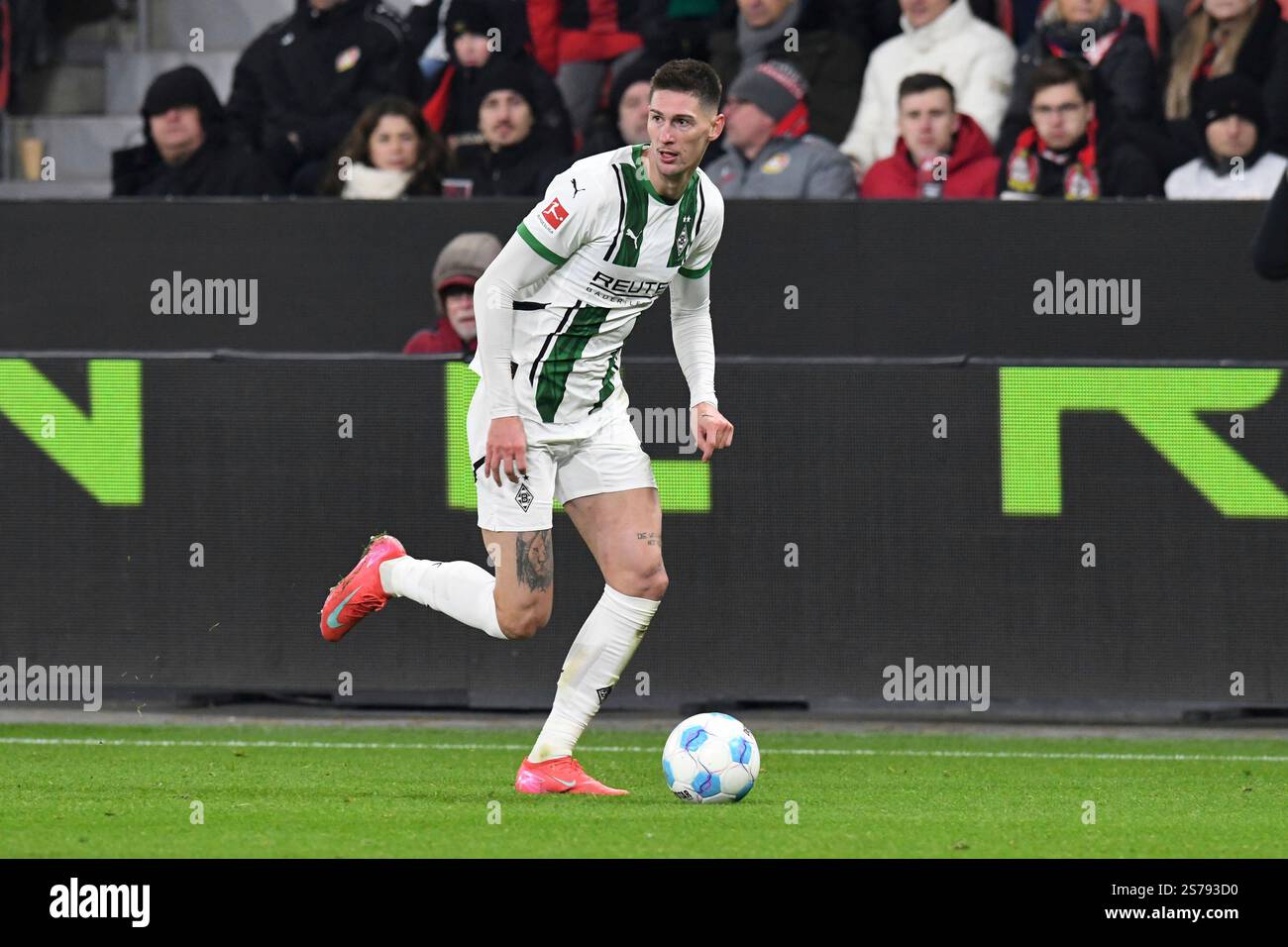 Leverkusen, Deutschland. 18th Jan, 2025. Tomas Cvancara ( Borussia Moenchengladbach ). GER ...