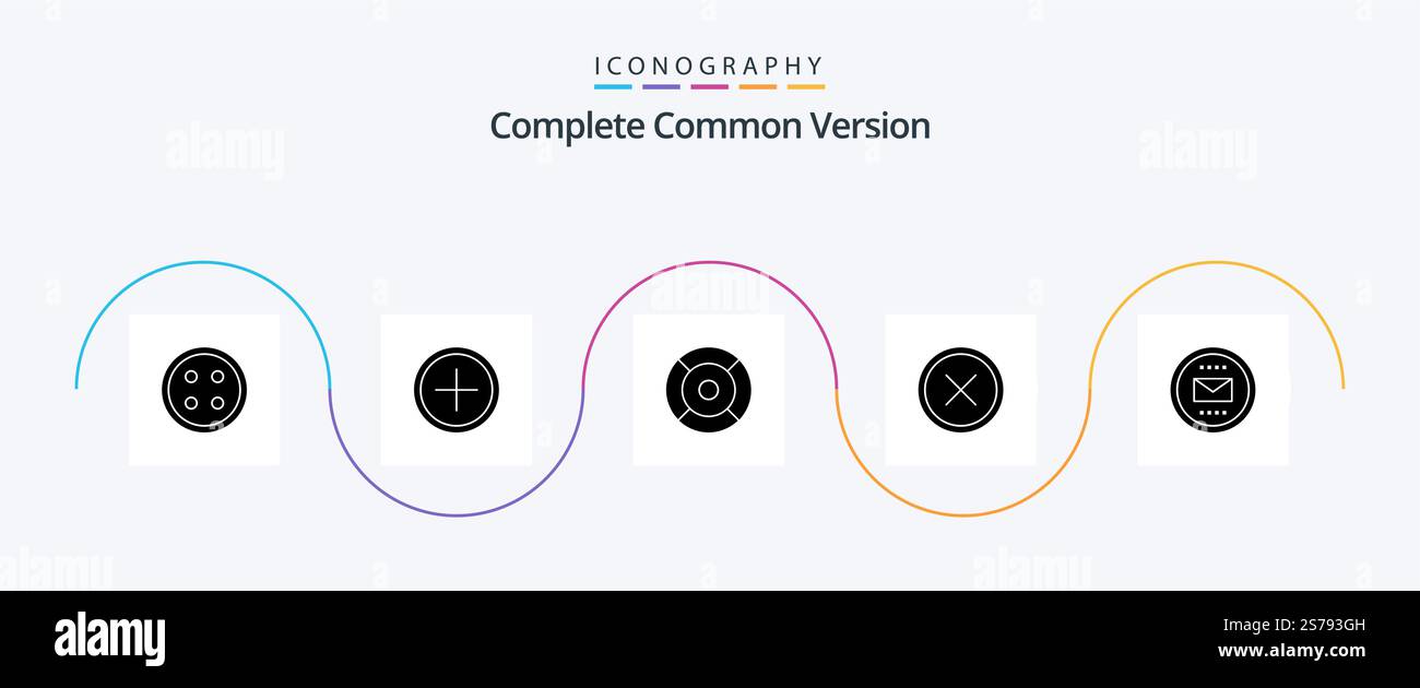 Complete Common Version Glyph 5 Icon Pack Including cross. circle. new ...