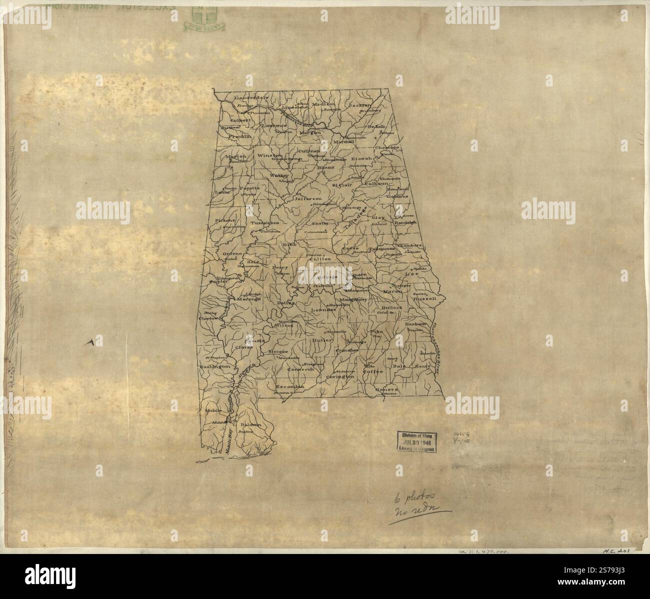 [Base map of Alabama]. 1893 by Hotchkiss Jedediah Stock Photo - Alamy