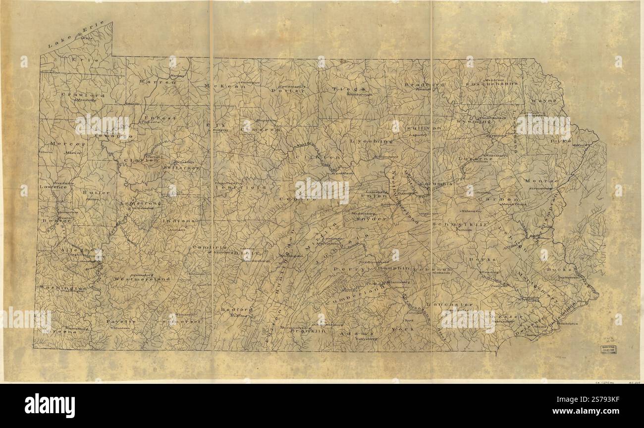 [Base map of Pennsylvania]. 1893 Stock Photo - Alamy