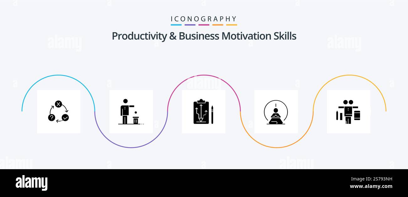 Productivity And Business Motivation Skills Glyph 5 Icon Pack Including ...