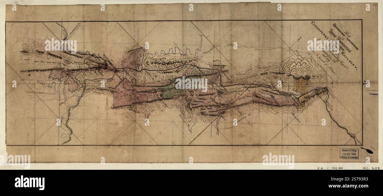 Map showing locations of iron properties on and near Chesapeake and ...