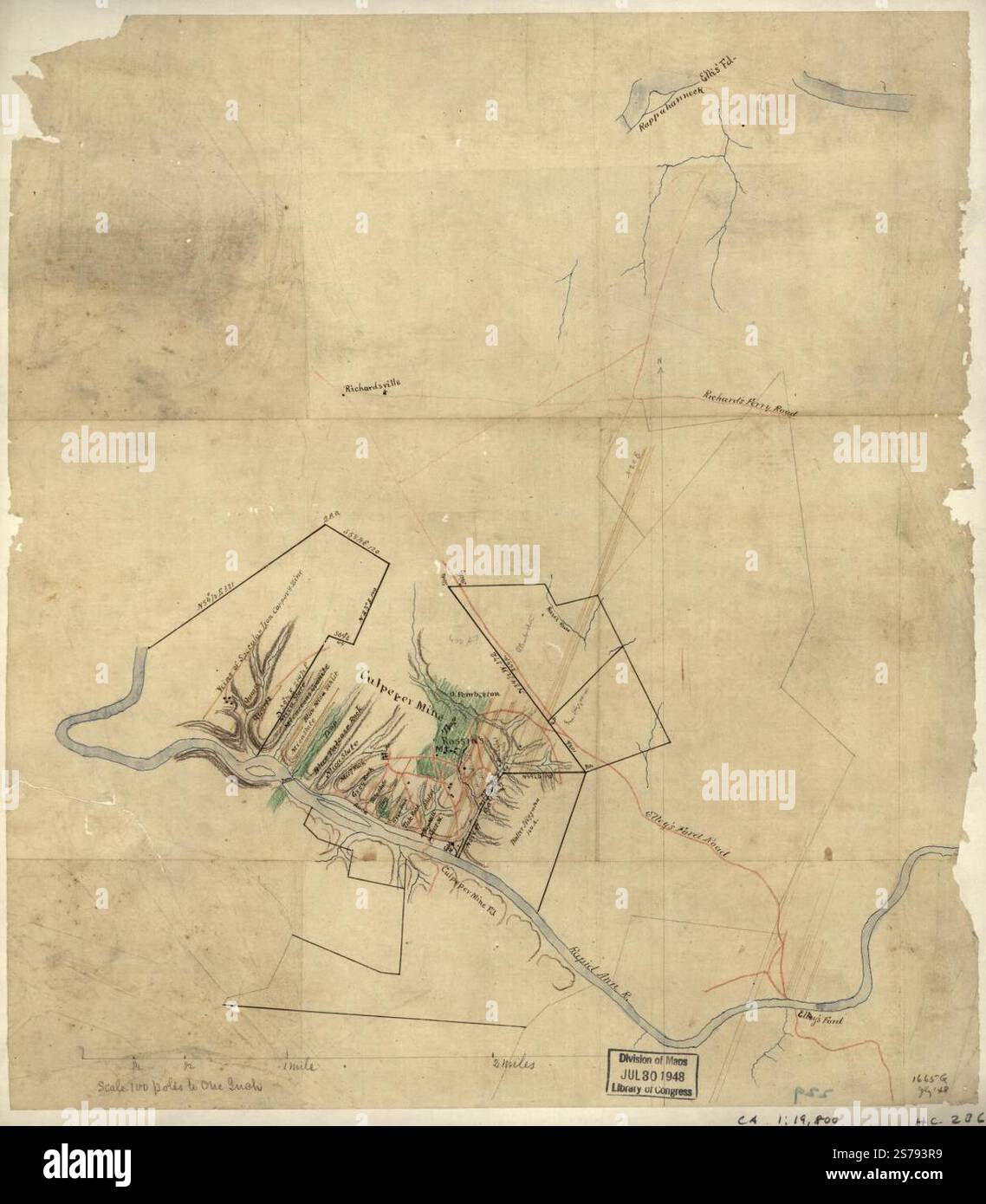 [Map of mineral lands in Culpepper County, Virginia, on the Rapidan ...