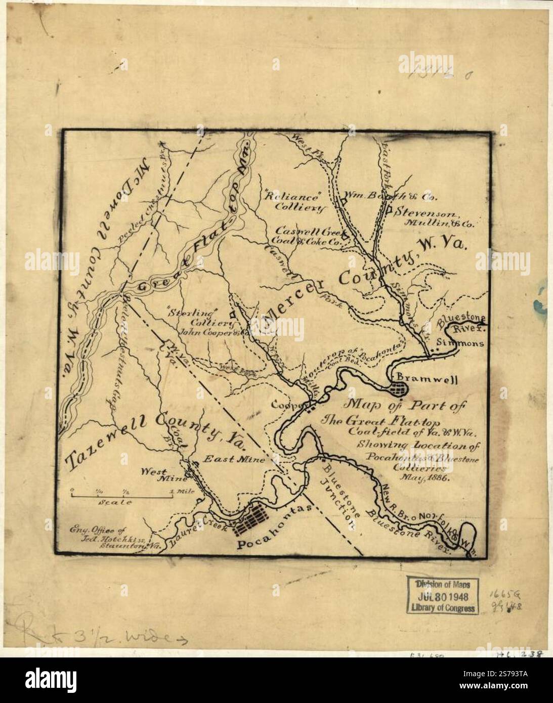 Map of part of the great Flat-top coal-field of Va. & W. Va. showing ...