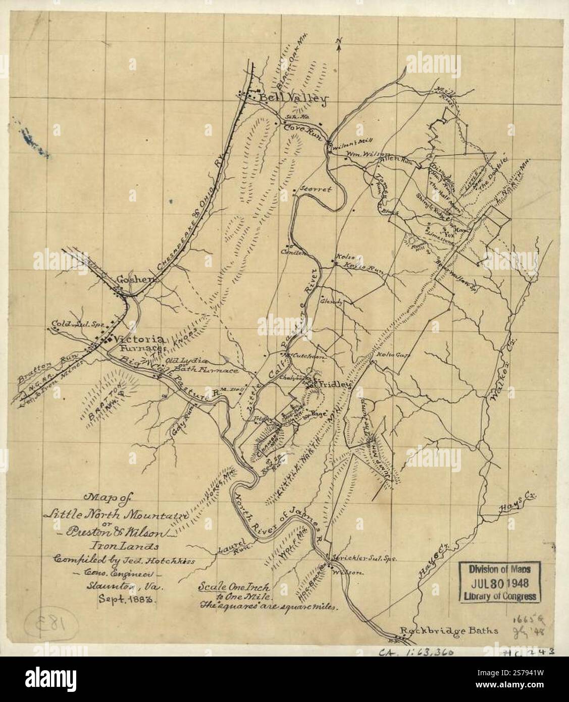 Map of Little North Mountain or Preston & Wilson iron lands 1883 by ...
