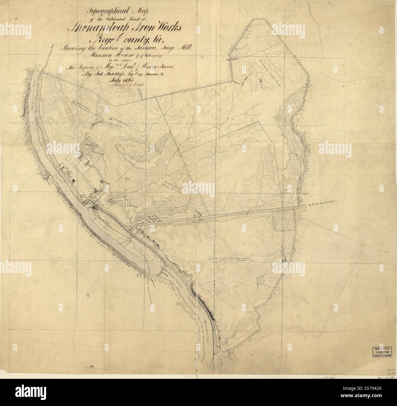 Topographical map of the cultivated land at Shenandoah Iron Works, Page ...