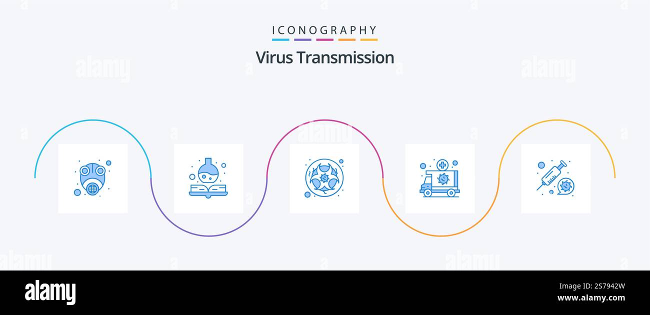 Virus Transmission Blue 5 Icon Pack Including medicine. transportation ...