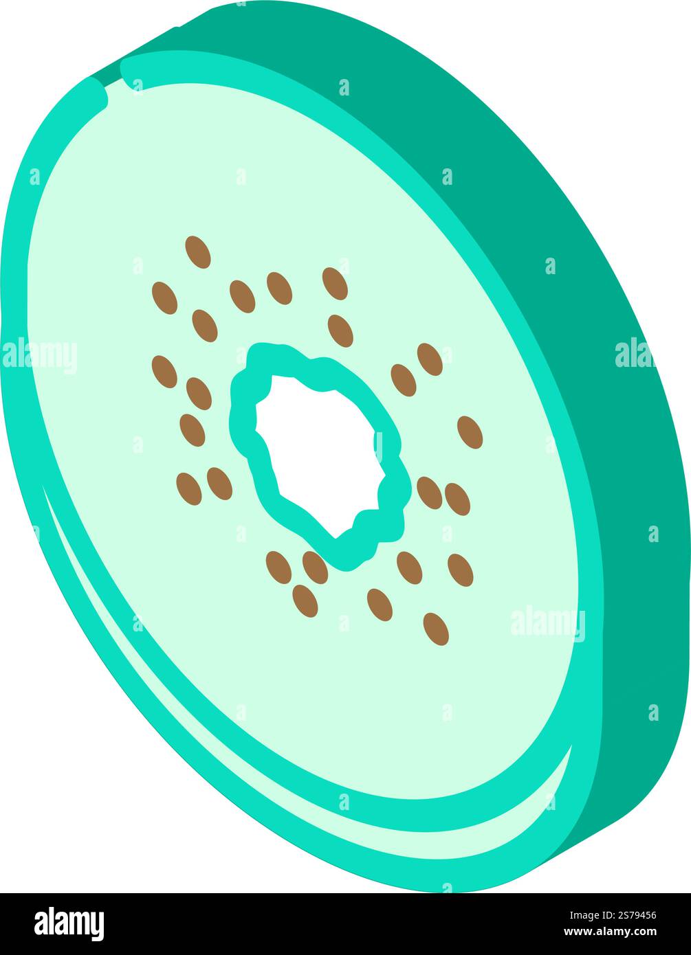 slice fruit kiwi isometric icon vector. slice fruit kiwi sign. isolated ...