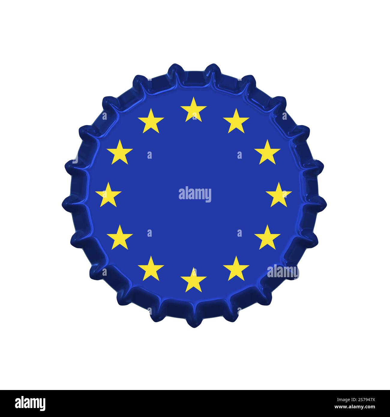 An illustration of a bottle cap with the Europe Union sign Stock Photo ...