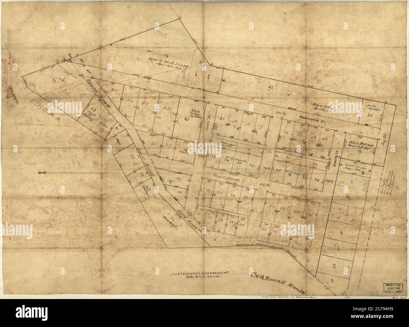 Oak Hill lots 1874 by Hotchkiss Jedediah Stock Photo - Alamy