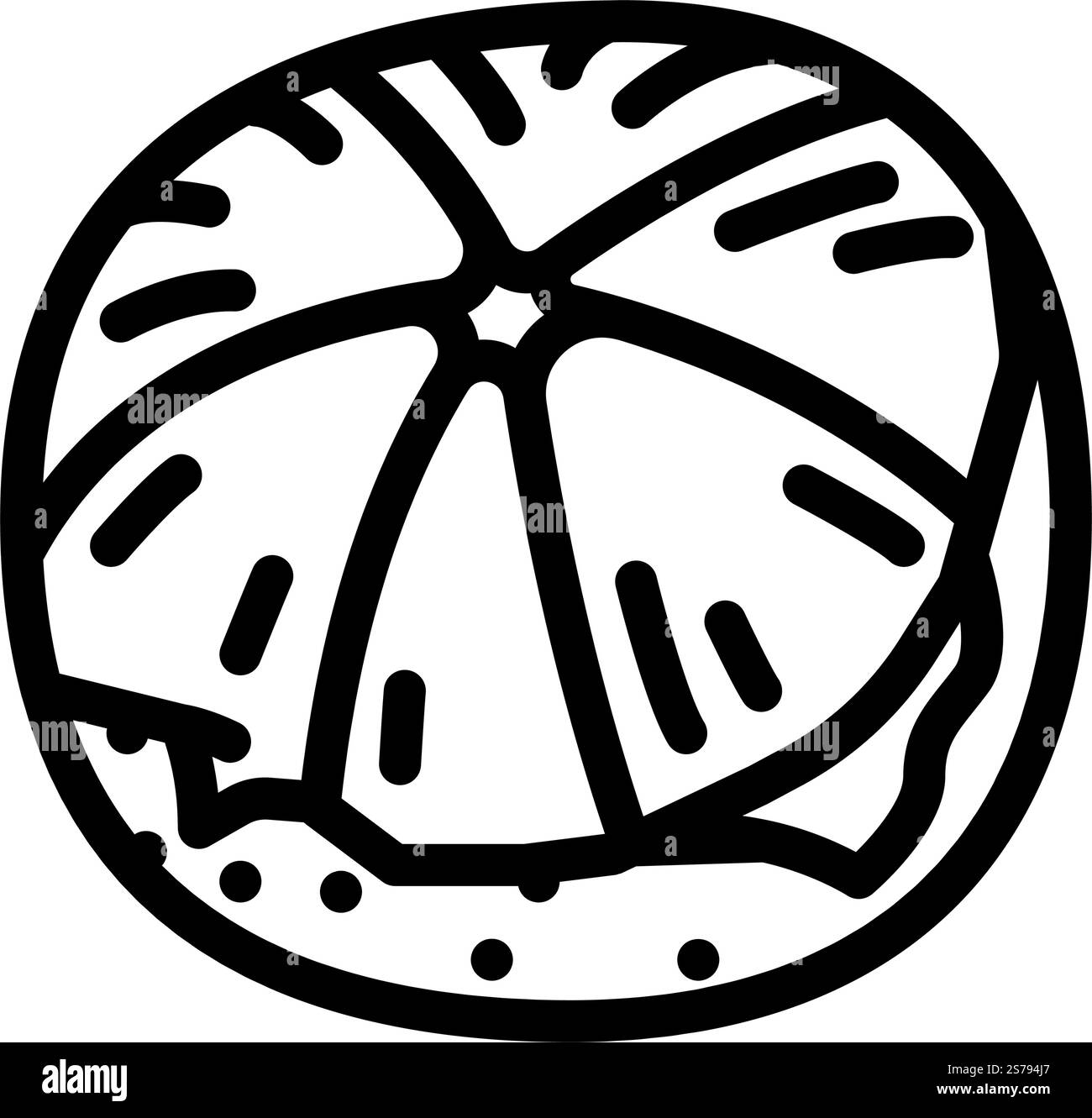 peeled mandarin line icon vector. peeled mandarin sign. isolated ...