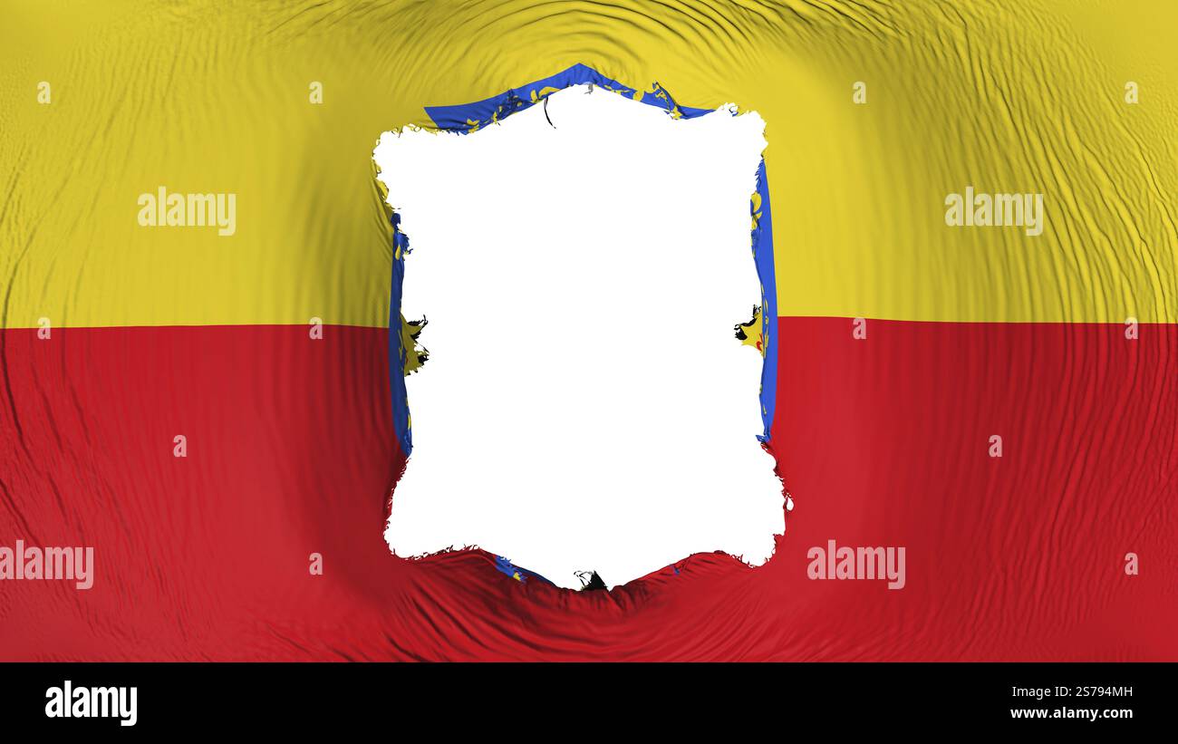 Square hole in the Bogota, capital of Colombia flag, white background ...