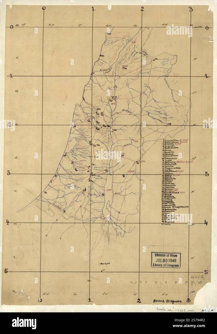 [Sketch map of Palestine]. 1880 Stock Photo - Alamy