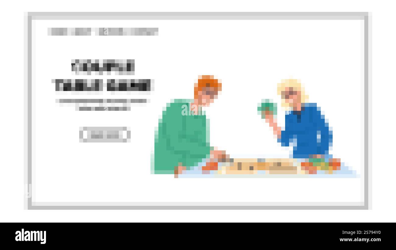 Couple table game vector family home hi-res stock photography and ...