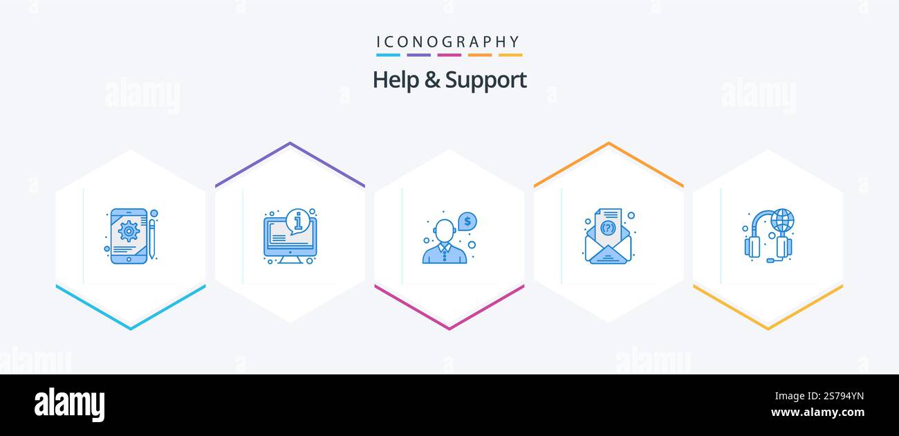 Help And Support 25 Blue icon pack including support. help. help ...