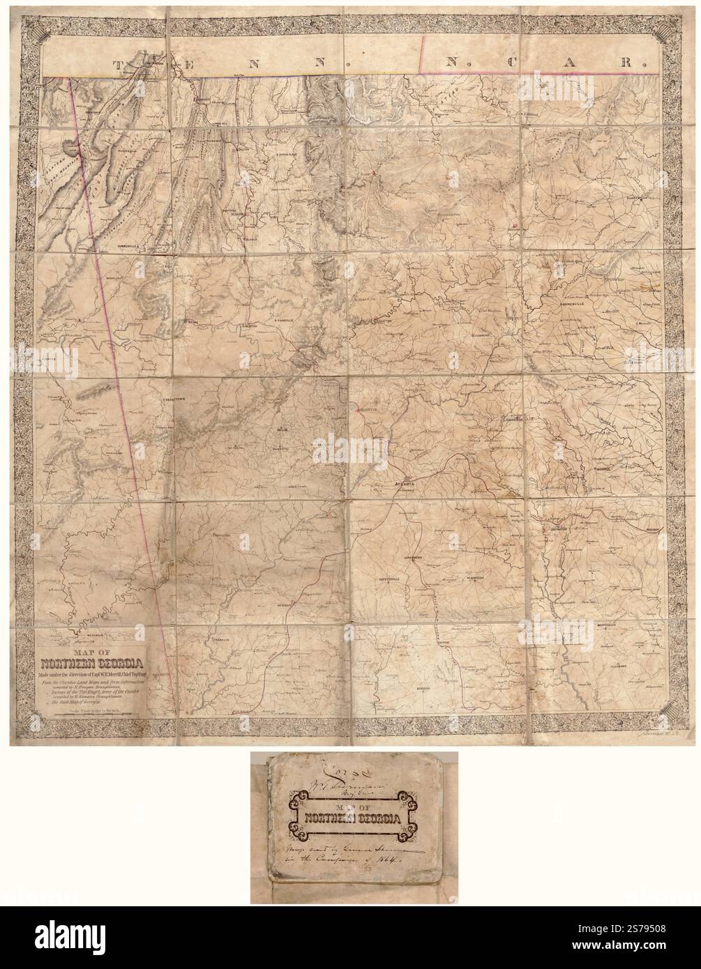 Map of northern Georgia 1864 by Merrill W. E. (William Emery), Finegan ...