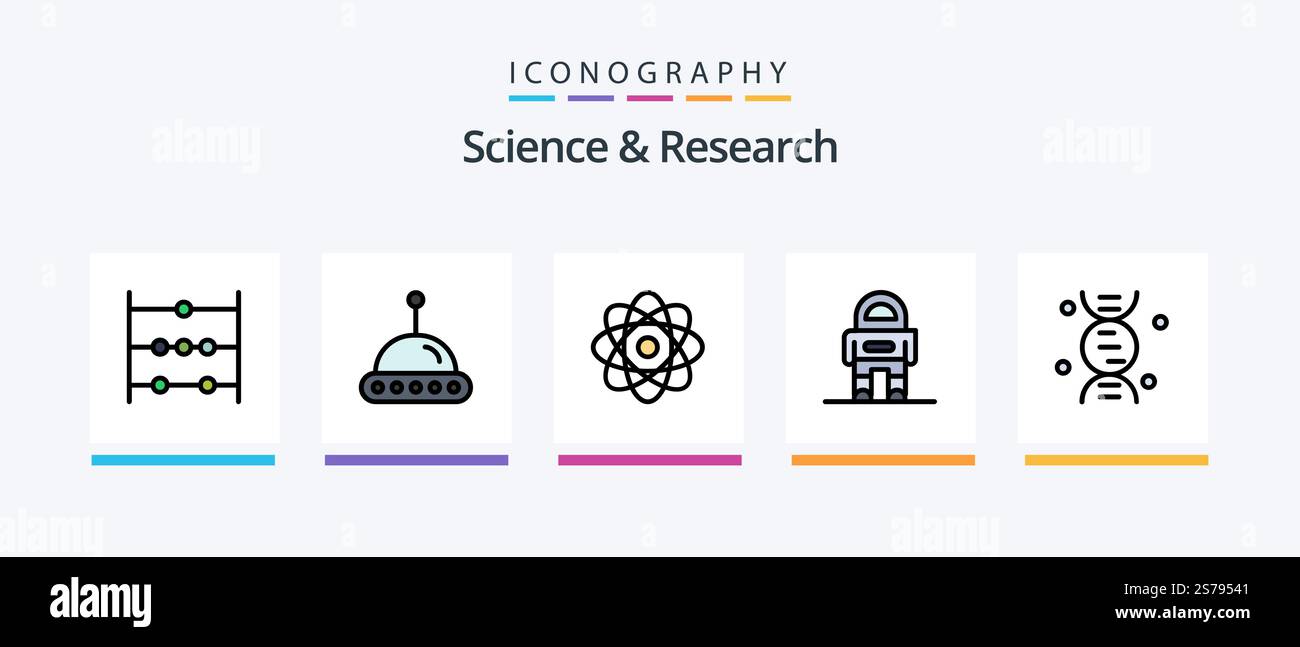 Science Line Filled 5 Icon Pack Including . space. helmet. shuttle. target. Creative Icons ...