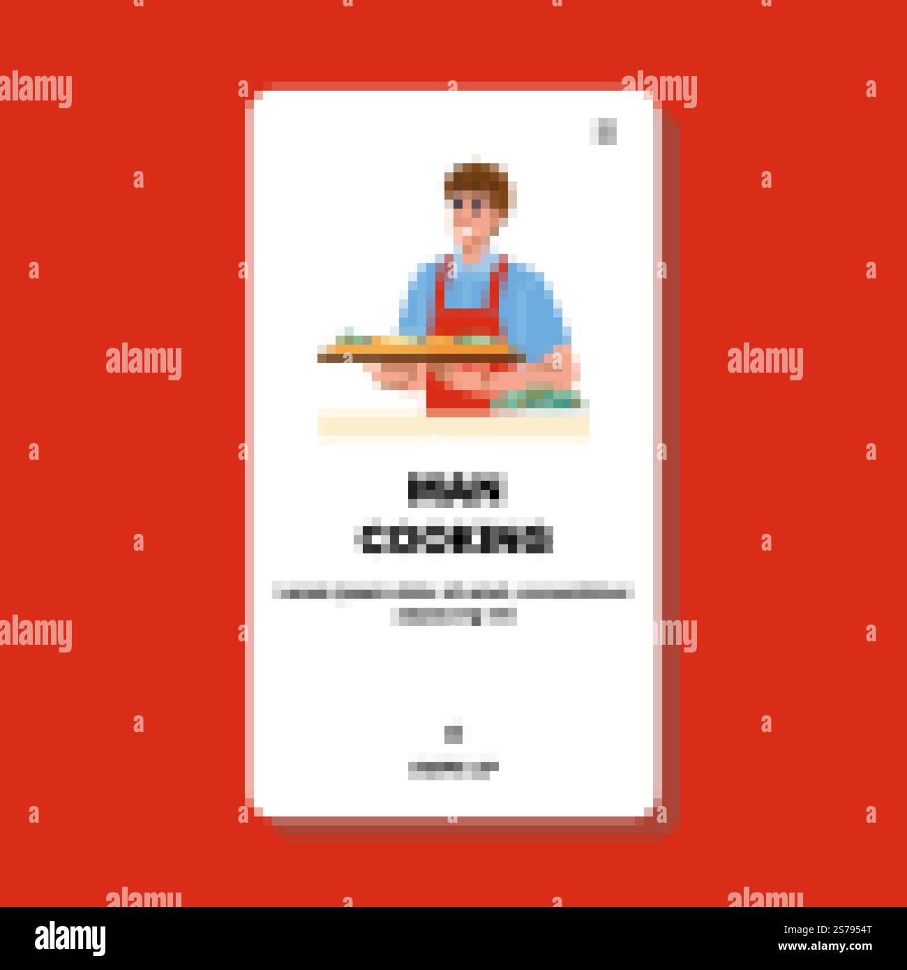 man cooking vector. cook kitchen, food healthy, male home, chef young ...
