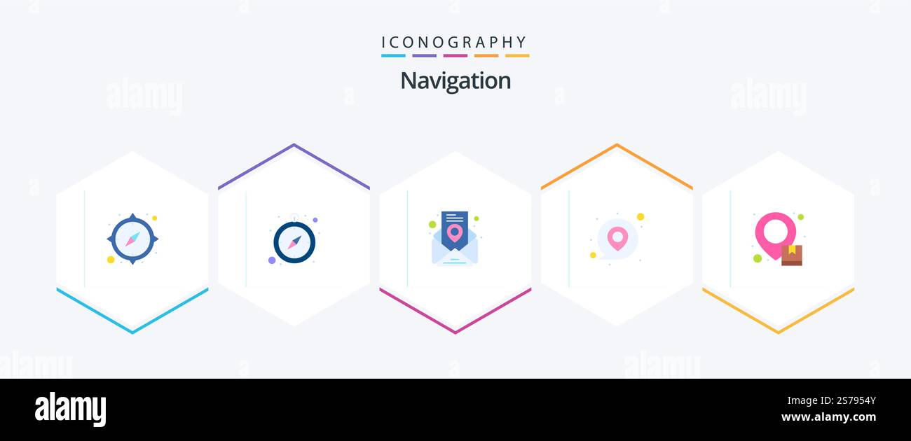 Navigation 25 Flat icon pack including box. pin. location. map. email ...