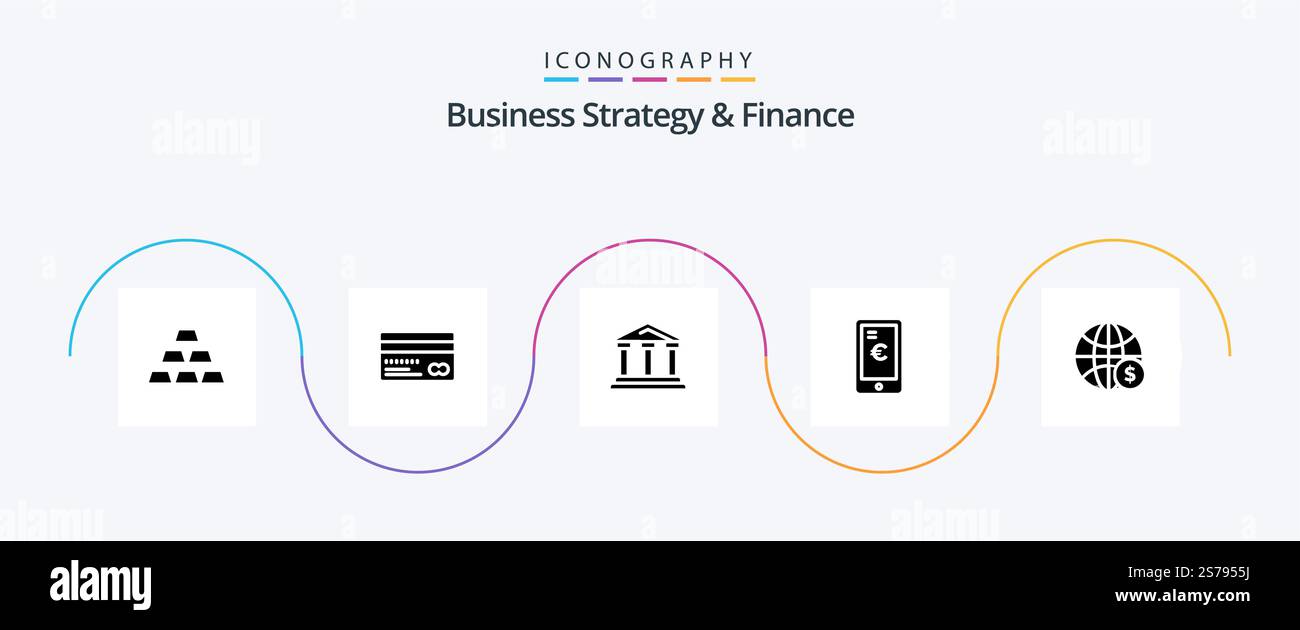 Business Strategy And Finance Glyph 5 Icon Pack Including . court ...