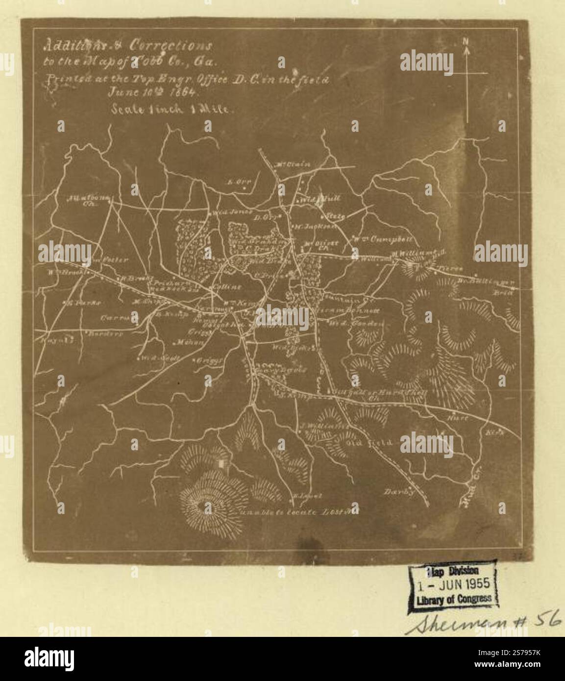 Additions & corrections to the map of Cobb Co., Ga. 1864 by United ...