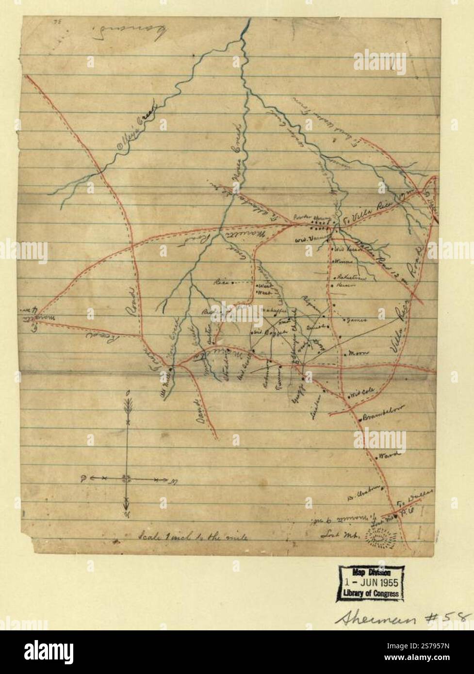 [Map of part of Cobb County, Georgia, showing roads to the west of ...