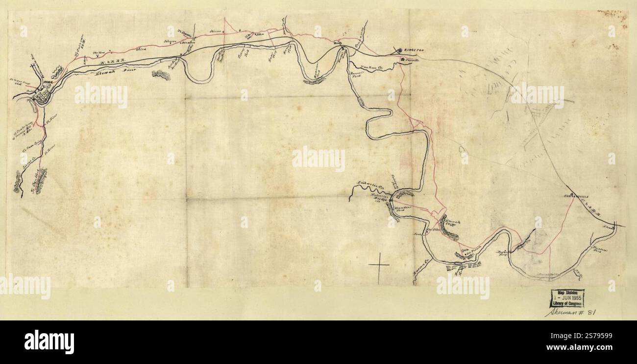 [Map of the Etowah River from Rome to Cartersville, Georgia]. 1864 ...