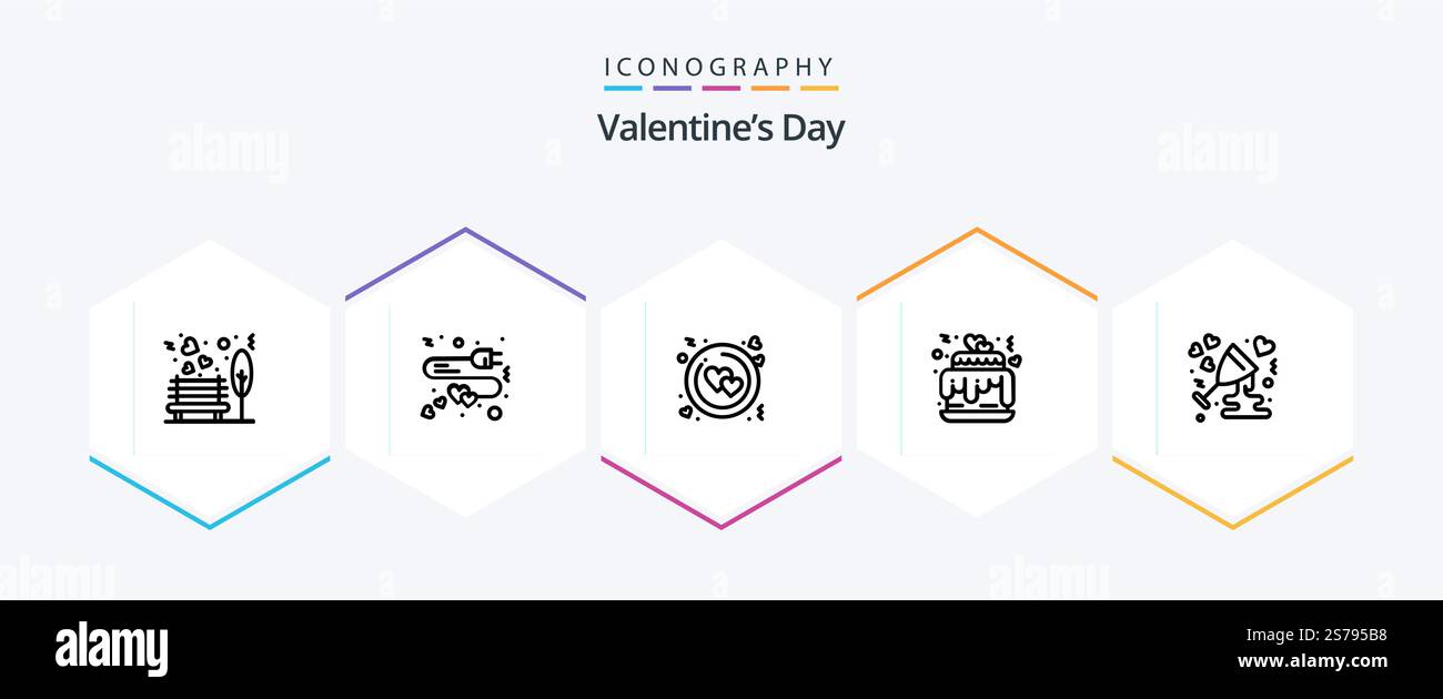 Valentines Day 25 Line icon pack including anniversary. love. heart ...