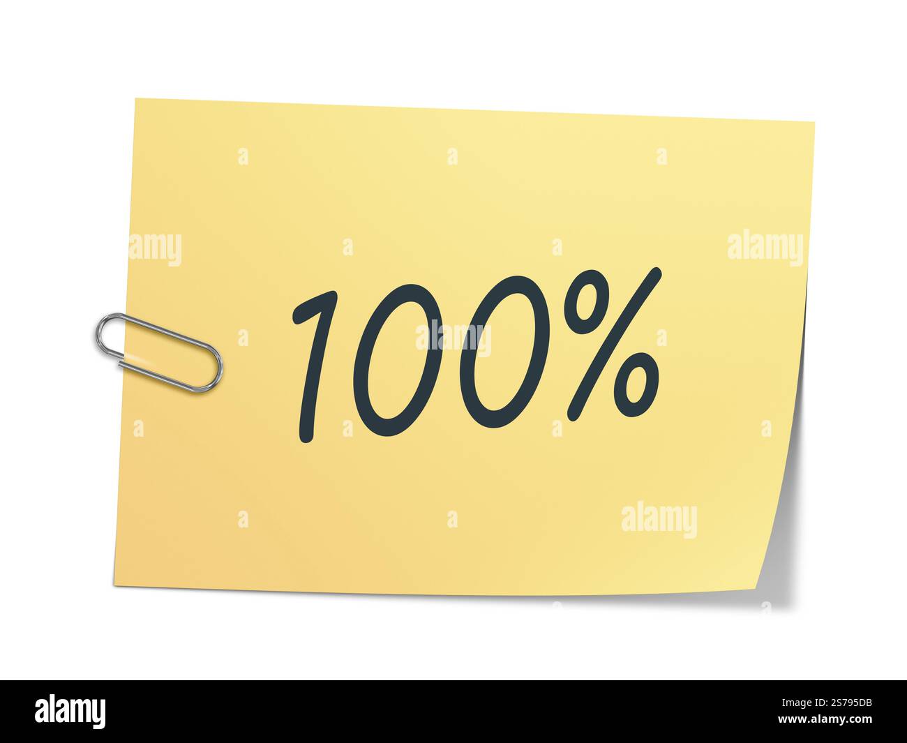 A sticky paper with the message 100 percent Stock Photo - Alamy