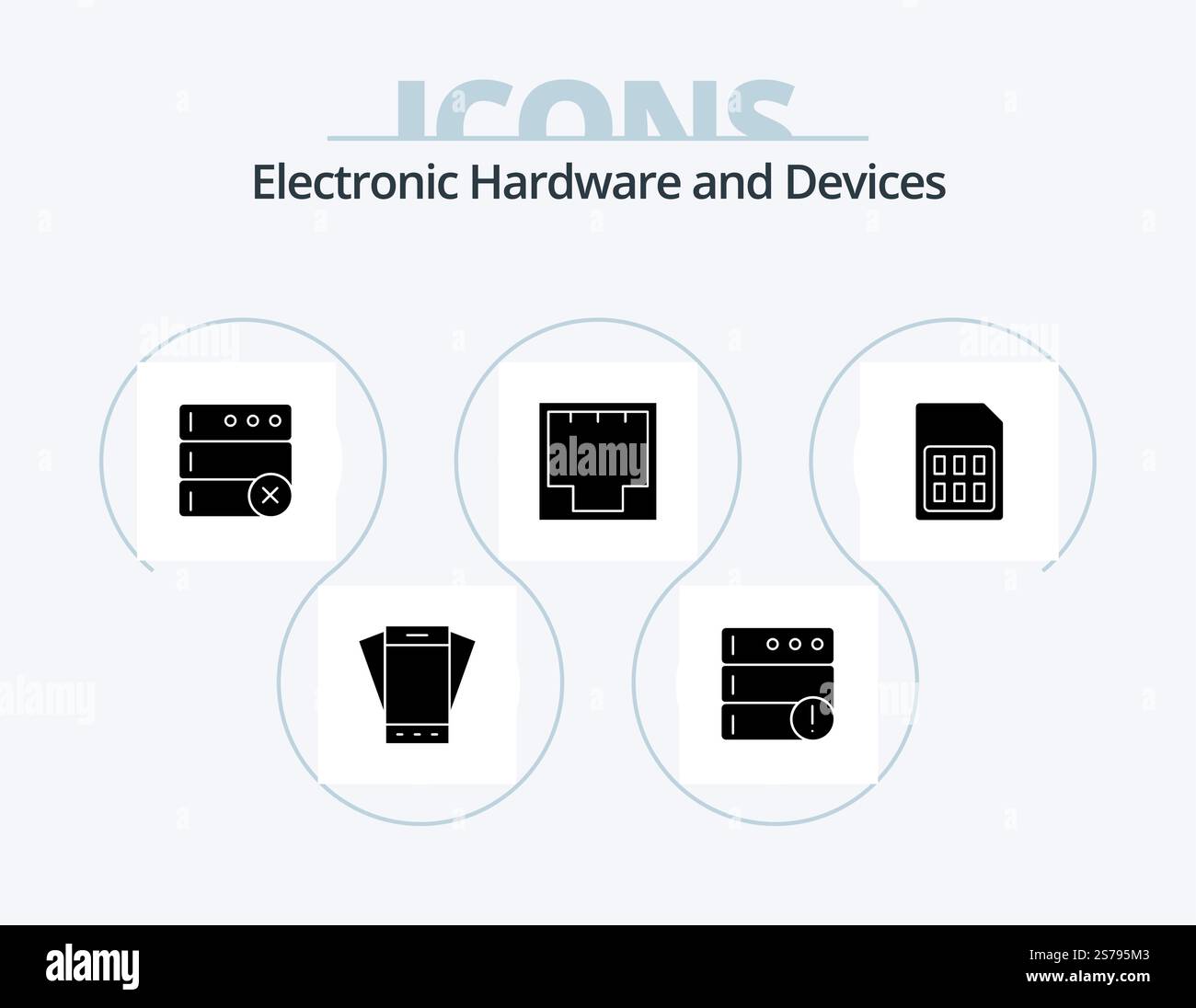Devices Glyph Icon Pack 5 Icon Design. mobile. port. database. network ...