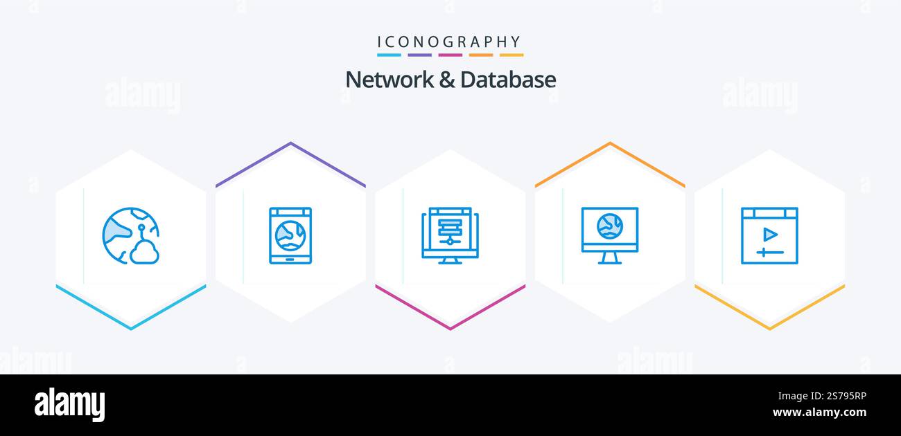 Network And Database 25 Blue icon pack including connect. app. online ...
