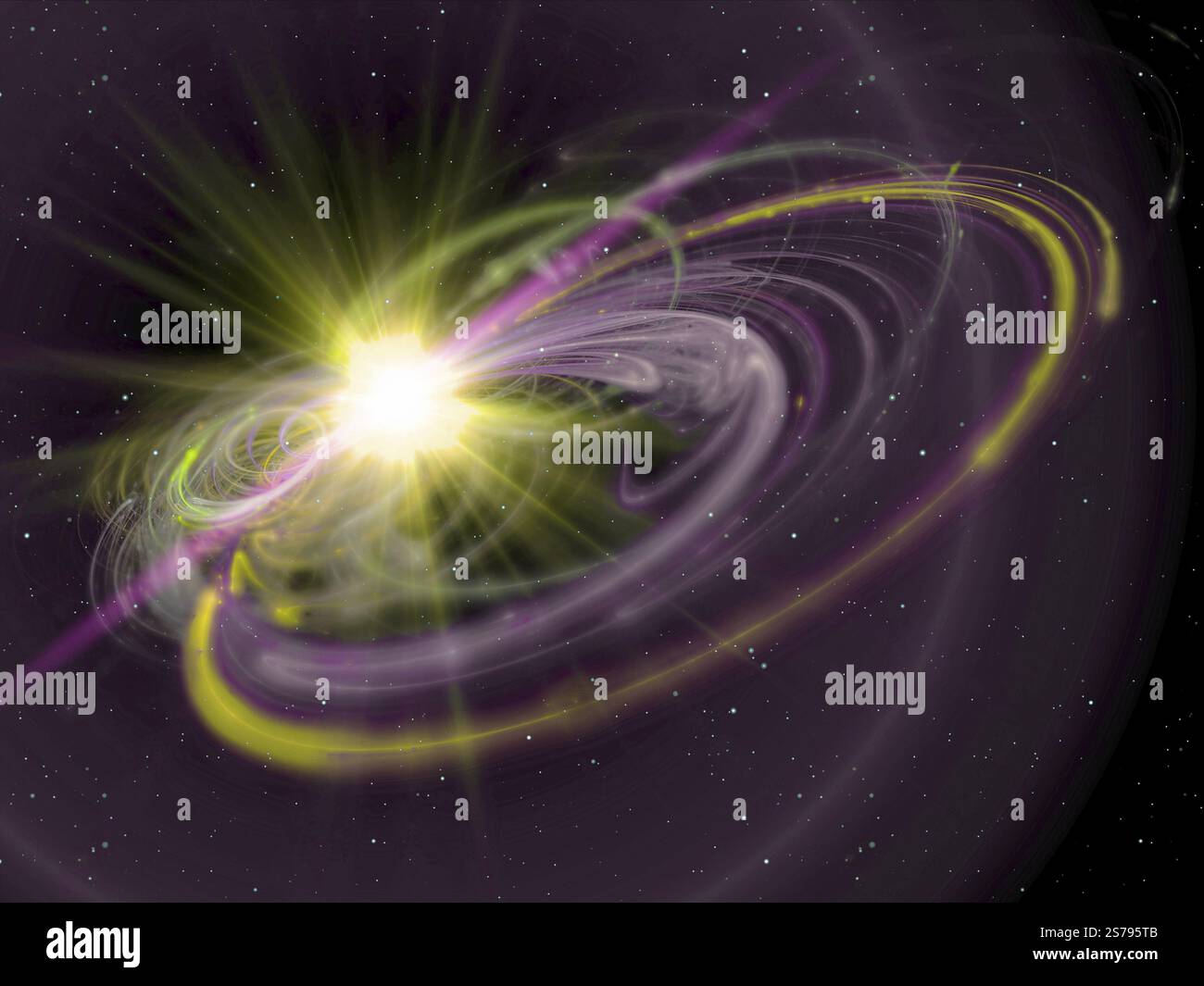 An image of a nice and colorful sunburst in space Stock Photo - Alamy